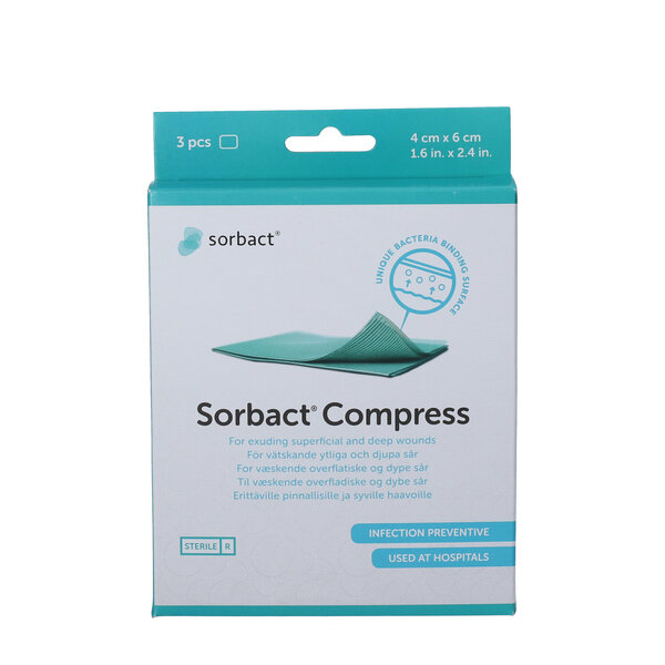 Sorbact Compress (4x6 cm) 10 stk. | Køb på DinApoteker.dk