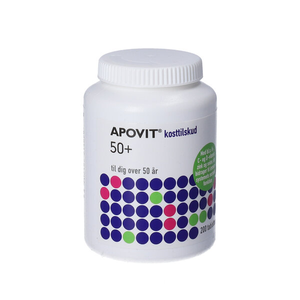 Apovit 50+ Multivitaminer 200 stk. | Køb på DinApoteker.dk