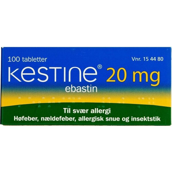 Kestine 20 mg 100 stk allergitabletter | Køb på DinApoteker.dk