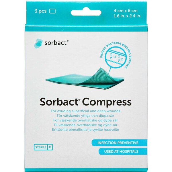 Sorbact Compress (4x6 cm) 10 stk. | Køb på DinApoteker.dk