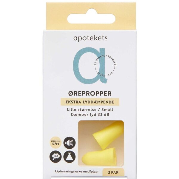 Apotekets Ørepropper (33dB) 3 par | Køb på DinApoteker.dk